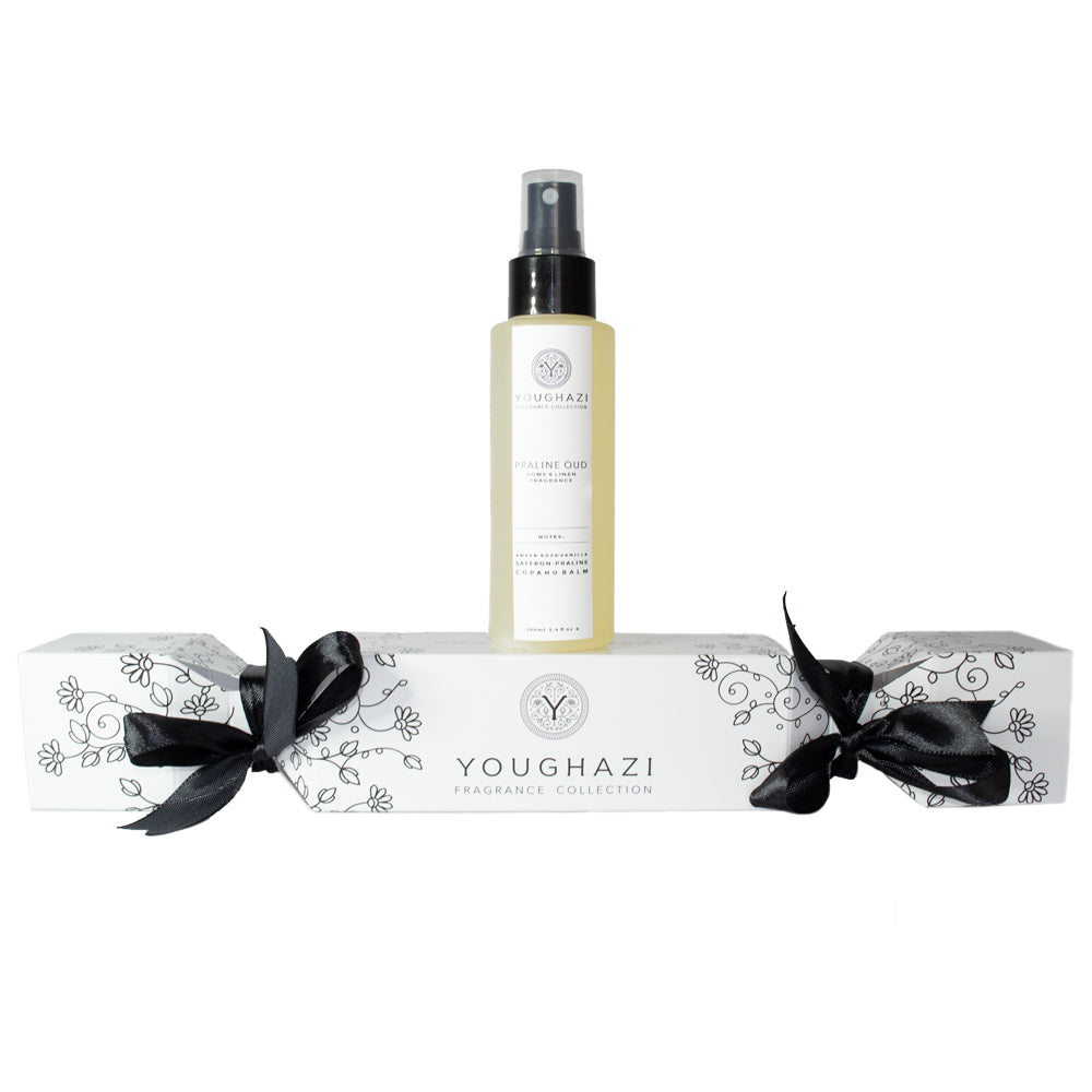 Home & Linen Cracker - Praline Oud 100ml – Youghazi Fragrance Collection